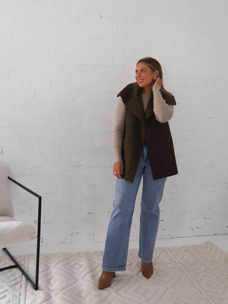 Lana Vest- Green Moss – TSID Clothing