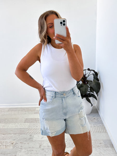 Issy Denim Shorts - Blue – TSID Clothing